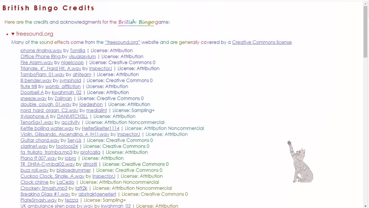British Bingo credits